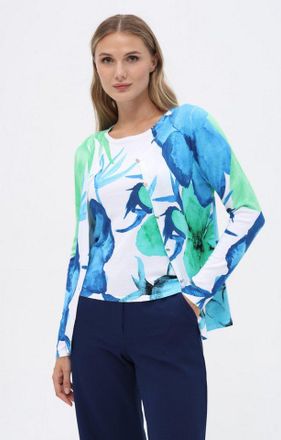 Passioni Cardigan und Top mit Aquarell-Blumenprint