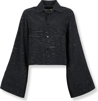 Maison Margiela Femme, Blouses et Chemises, Noir, Taille: 36 FR Jacquard Convertible Shirt