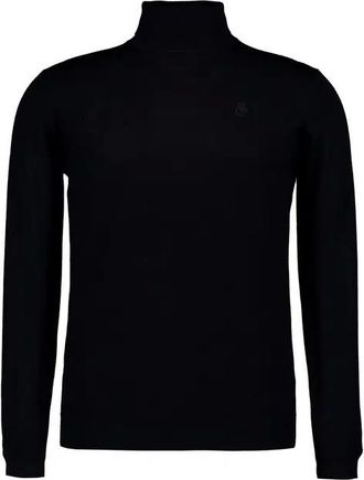 Karl Lagerfeld Herren Pullover schwarz Merinowolle unifarben