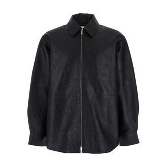 Sunflower Homme, Vestes, Noir, Taille: L Veste en cuir &agrave; col classique