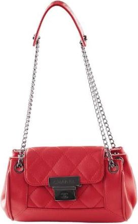 Chanel Pre-owned Mini Sac &agrave; Rabat Accord&eacute;on - Femme - Pre-owned - Rouge - Taille: ONE Size
