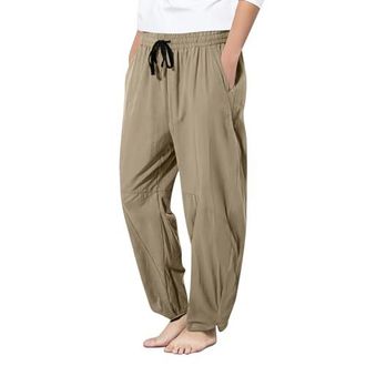 Generic Pantalon de jogging pour homme - Couleur unie - Pantalon ample et respirant - Pantalon de loisirs, kaki, 4XL