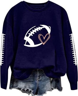 Generic Sweat-shirt pour femme - Imprim&eacute; graphique - Haut surdimensionn&eacute; - Col rond - Manches longues - Automne - Hiver - D&eacute;contract&eacute; - Confortable - Tendance