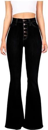 Generic Jean Taille Basse Patte D Éléphant Beige Elastique D Fluides Maille Slouchy Rayé Français Ethnique Outdoor Polyester Ouverture Trou Imprimés Moyenne P