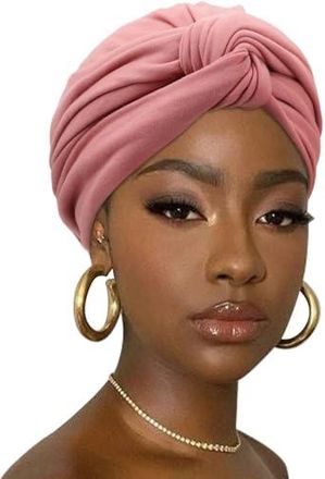 Dreshow Turban pour Femmes en Douceur Doublé Turban en Jersey Extensible Headwrap Léger Respirant Couleur Unie