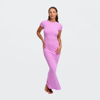 creamy fabrics Ribbed T-Shirt Maxikleid
