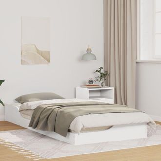 vidaXL Bodenbettgestell Wei&szlig; 90 x 200 cm Massivholz Kiefer Vidaxl