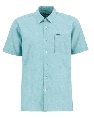 Barbour Kurzarmhemd aus Leinen und Baumwolle, Regular Fit in