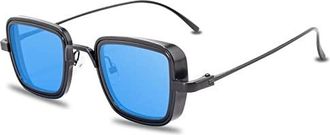 Generic Lunettes de soleil carrées tendance en métal pour hommes vintage antireflet miroir lunettes de soleil design classique femmes lunettes de soleil UV400