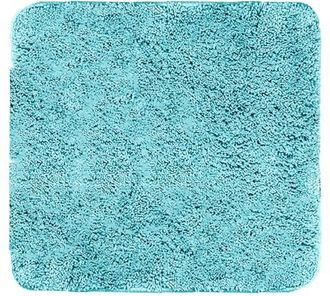 Brandsseller Tapis de bain 50x50 cm Tapis de salle de bain Paillasson de salle de bain carr&eacute; Chenille antid&eacute;rapant absorbant lavable en machine - Turquoise