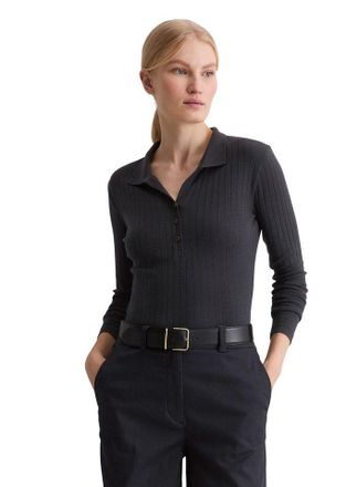 Marc O'Polo Langarm-Poloshirt Jersey aus Organic-Cotton-Modal-Mix, regular fit