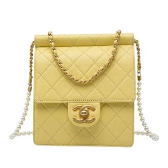 Chanel Pre-owned Quilted Lambskin Crossbody Bag - - Pre-owned - Damen - Gelb - ONE SIZE