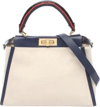 Fendi Pre-owned Sac Peekaboo en toile et cuir 2 ways - Femme - Pre-owned - Multicolore - Taille: ONE Size