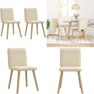 vidaXL Esszimmerstühle 2 Stk. Creme Stoff - Vidaxl