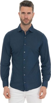 Gran Sasso Homme, Chemises, Bleu, Taille: 2XL Chemise Piqu&eacute; Col Anglais Gran Sasso