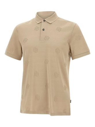 BOSS polo en coton merceris&eacute; - Tons neutres