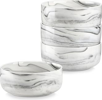 Malacasa Müslischalen 4er Set, 700ml Suppenschalen Porzellan Salatschüssel Set Dessertschalen Frühstücksschalen Keramik Große Schüsseln Set für Nudeln, Salat, 
