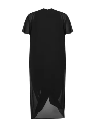Maison Margiela Womens Black Georgette Asymmetric Draped Dress Polyester