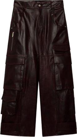 GCDS Cargohose aus Leder - Rot