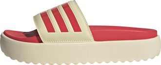 adidas Damen Adilette Platform Slides RUTSCHEN, warm Vanilla/semi Lucid red/semi Lucid red