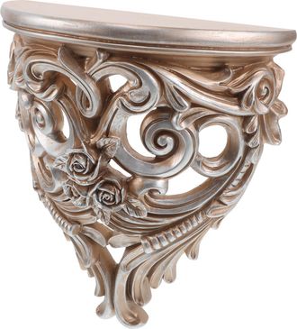 SOLUSTRE Imperiales Wandregal im Viktorianischen Stil Geometrisches Dreidimensionales Wandregal aus Metall in Champagnerfarbe Dekoratives Stabiles H&auml;ngeregal f