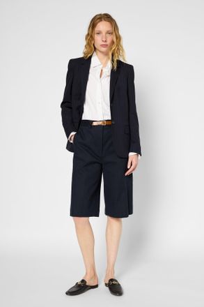 Gerard Darel Bermuda long en coton &agrave; ceinture - LEONOR - Marine