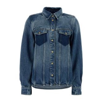 Ganni Femme, Vestes, Bleu, Taille: 36 FR Chemise en jean l&eacute;g&egrave;re