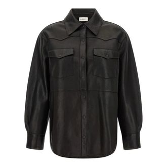 P.A.R.O.S.H. P.a.r.o.s.h. - Chemise en cuir Maciock - Femme - Blouses et Chemises - Noir - Taille: 36 FR