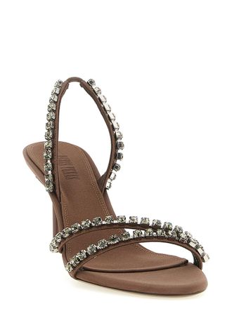 PARIS TEXAS Crystal-Embellished Slingback Heel - taupe