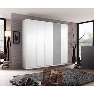 Rauch Orange home24 Drehtürenschrank 226cm Weiß/Alpinweiß/Grau