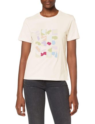 NA-KD Damen T-Shirt Bedruckt Gr. 42, beige