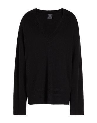 8 by YOOX RIBBED KNIT V-NECK OVERSIZED SWEATER