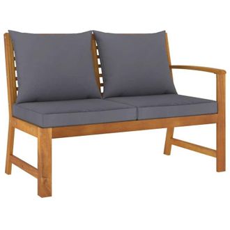 vidaXL Vidaxl - Banc de jardin 114,5 cm avec coussin gris fonc&eacute; Bois dacacia