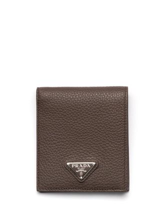 Prada portefeuille à plaque logo - Gris