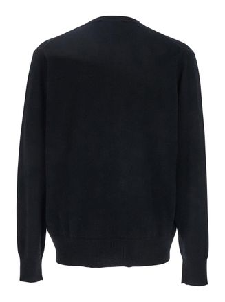 Vivienne Westwood Mens Black Crewneck Sweater With Orb Logo Detail Merino Wool Tops Top