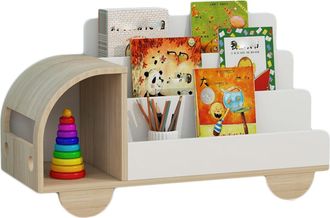 Generic Bodenstehendes Bücherregal, Kreatives Lagerregal, LKW-Form, Bilderbuchregal for Kinder, Geeignet for Arbeitszimmer Und Kinderzimmer(Color1)