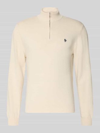 Review Troyer mit Logo-Stitching und kurzem Rei&szlig;verschluss