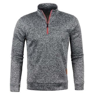 Generic Pull en Tricot à col zippé pour Hommes, Manches en Velours Fin, Pull décontracté, Ample, Veste de Commerce extérieur (Dark Gray, XXXXXL)