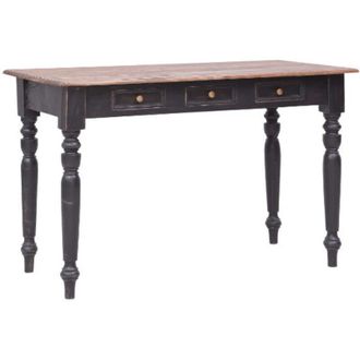 vidaXL Vidaxl - Bureau droit 3 tiroirs en bois dacajou massif 117x57x75 cm - Style vintage - Durable et robuste - Grain unique - vidaXL891135