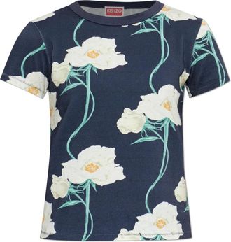 Kenzo Femme, Tops, Bleu, Taille: 40 FR T-shirt &agrave; motif floral