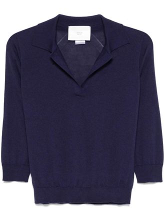 VANIS&Eacute; t-shirt en maille fine &agrave; design nervur&eacute; - Bleu