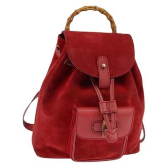 Gucci Pre-owned Wildlederrucksack - - Pre-owned - Damen - Rot - ONE SIZE