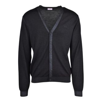 Sun 68 Strickjacke mit V-Ausschnitt und Kn&ouml;pfen - - Knitwear - Herren - Schwarzk - L