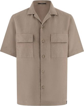 Boggi Milano Homme, Chemises, Beige, Taille: S Chemise Veste de Camp en Lin