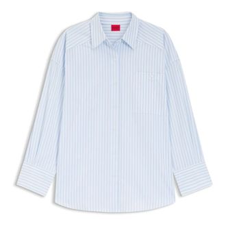 HUGO BOSS Eustyna Oversized Bluse - - Blouses & Shirts - Damen - Blau - XS