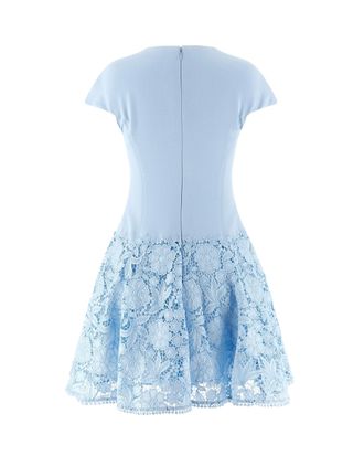 Self Portrait Womens Dress Macram&eacute; Lace Blue Polyester Evening Suits
