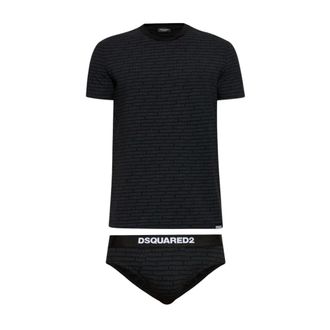 Dsquared2 Ensemble T-shirt et Slip Logo - Homme - Sous-v&ecirc;tements - Noir - Taille: L
