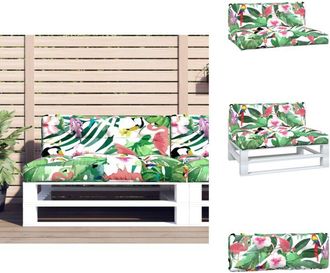 vidaXL Coussins de palette lot de 2 multicolore tissu - Coussins Exterieurs - Coussins Patio - Coussin Jardin - Cushions D&eacute;coratifs - Coussins Design