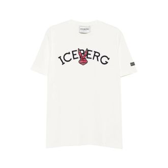 Iceberg Logo Patch T-Shirt - - Tops - Herren - Wei&szlig; - L