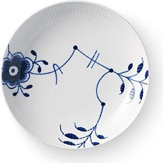 ROYAL COPENHAGEN Blue Fluted Mega Blau gerippter Teller aus Porzellan gefertigt, Rund, 20cm 1016904